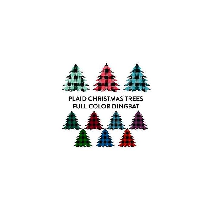 plaid christmas trees full color dingbat font
