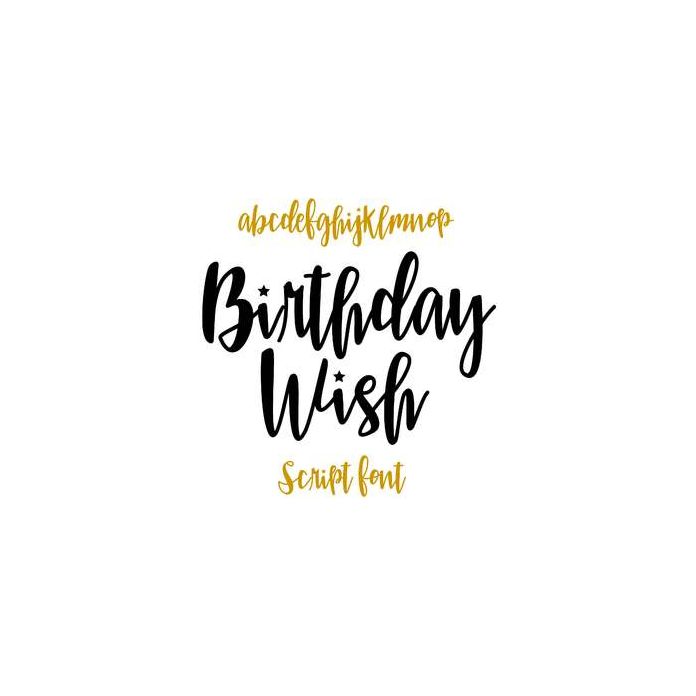 birthday wish script font