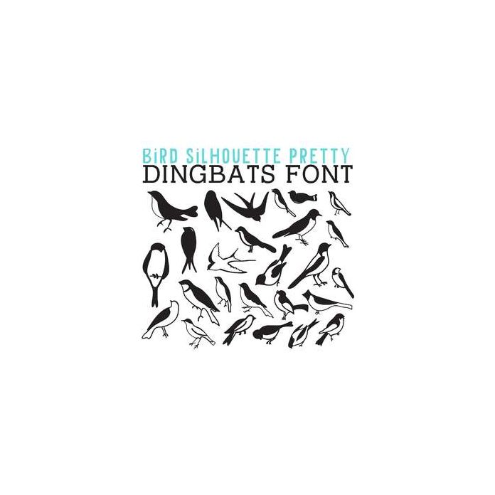 cg bird silhouette pretty dingbats