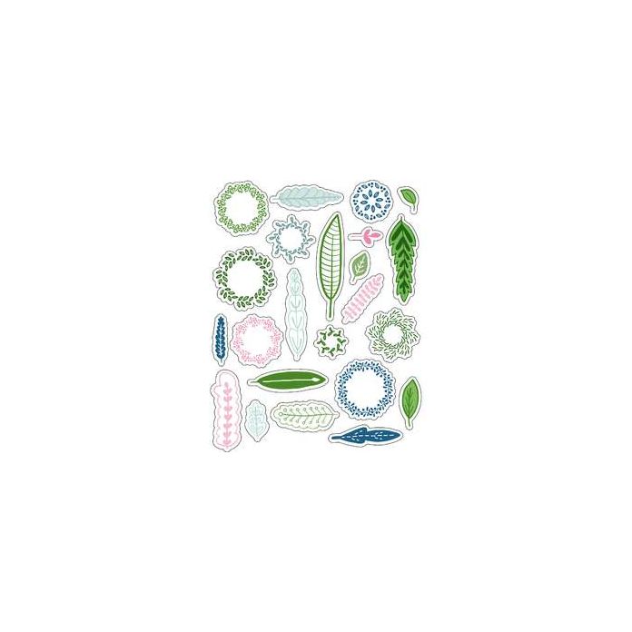ml spring leafy patterns stickers