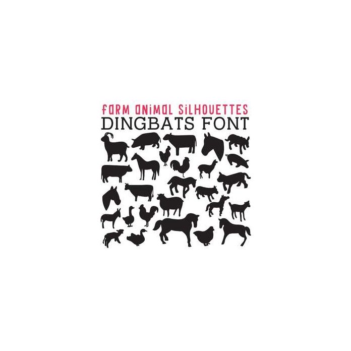 cg farm animal silhouettes dingbats