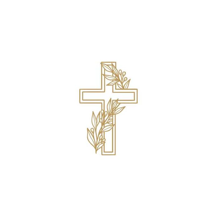 cross with vines