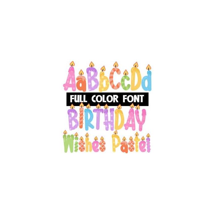 birthday wishes pastel color font