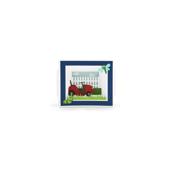 shadow box card lawn mower