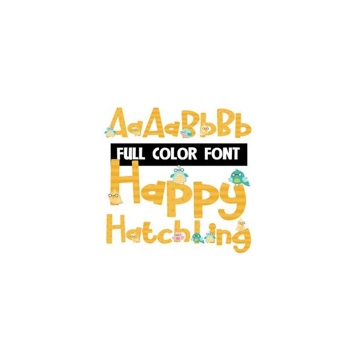 happy hatchling color font