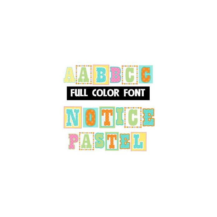 notice pastel color font