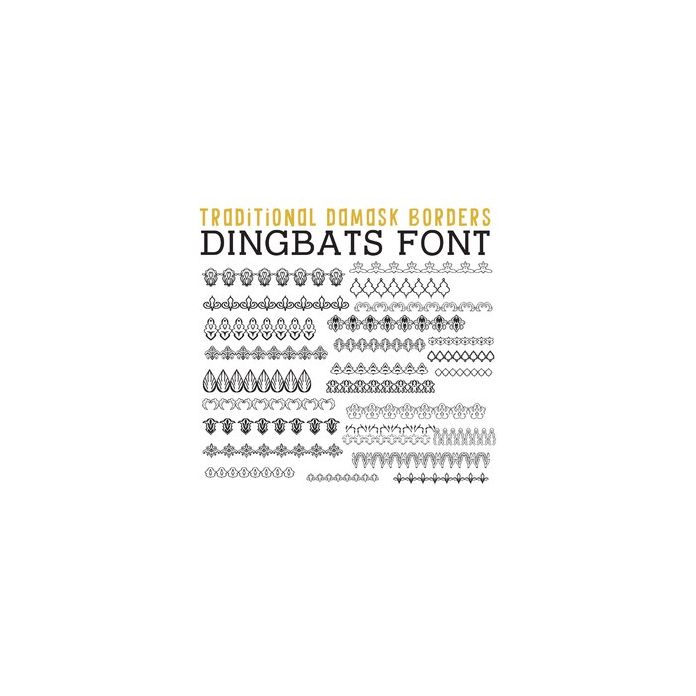 cg traditional damask borders dingbats