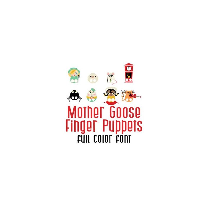 mother goose finger puppets - full color font
