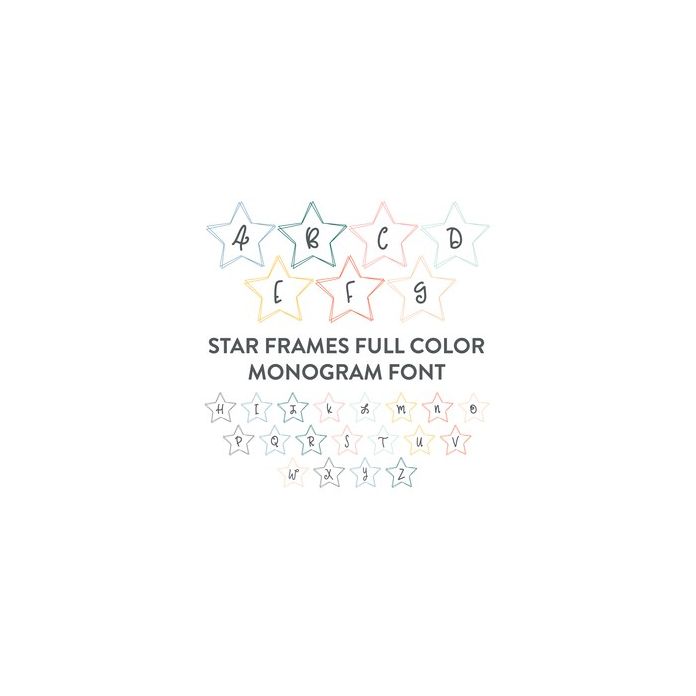 star wire frame full color monogram font