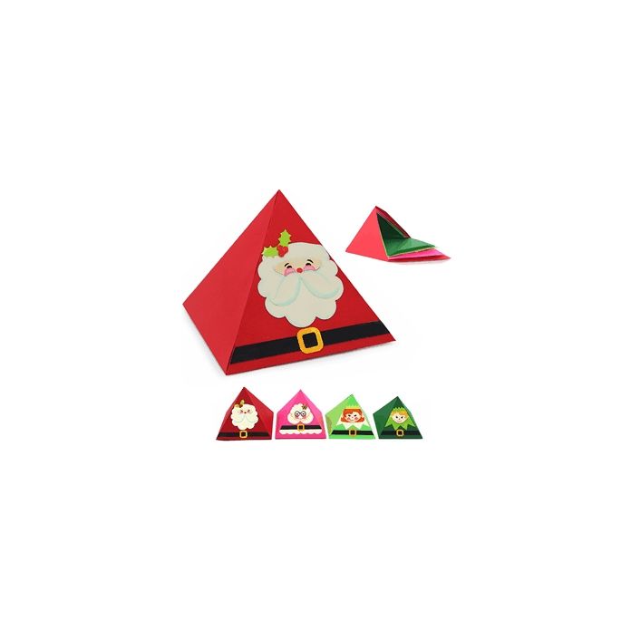 3d pyramid nesting santa box
