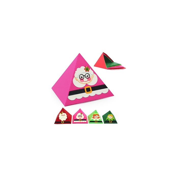 3d pyramid nesting mrs. claus box