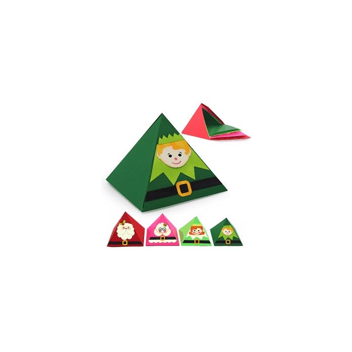 3d pyramid nesting boy elf box