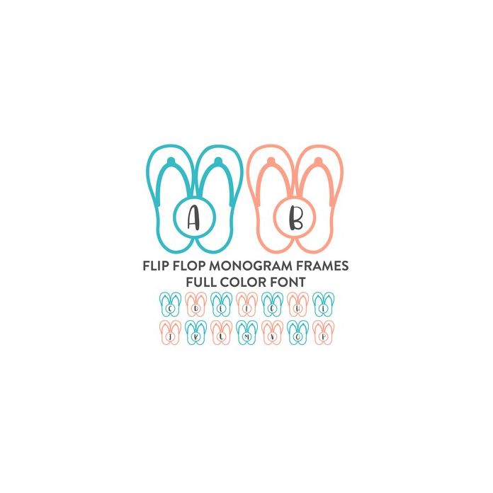 flip flop monogram frames full color font