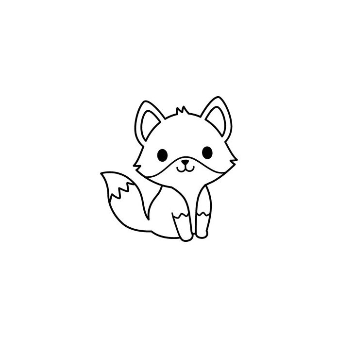 cute fox outline