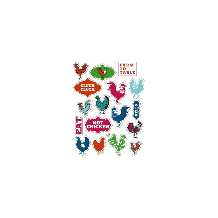 ml roosters and chickens love stickers
