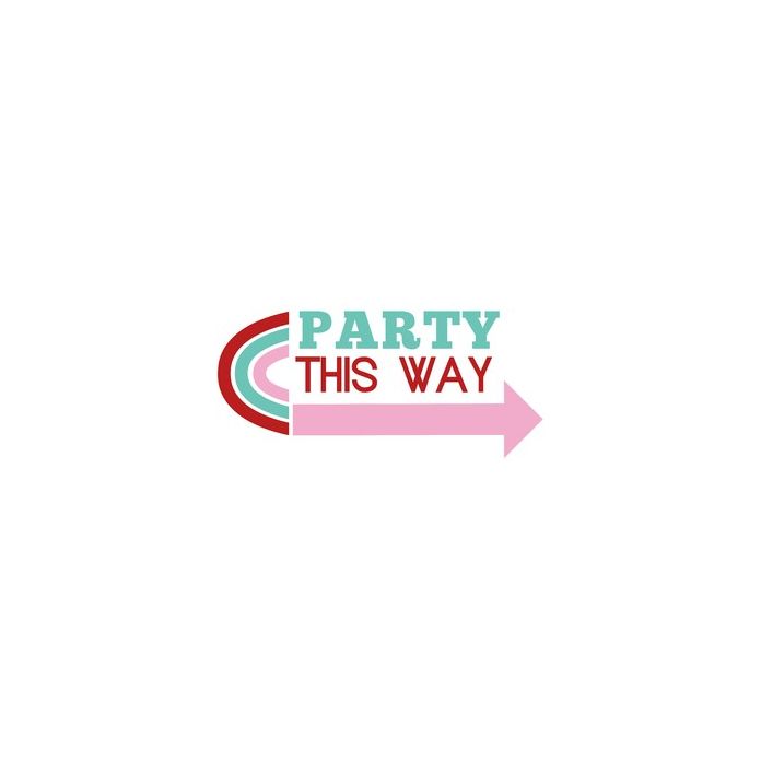 party arrow sign
