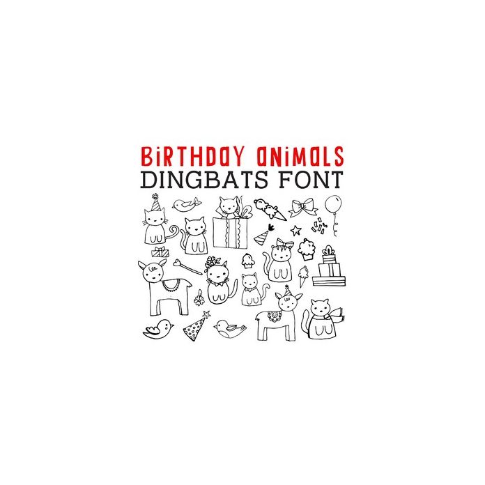 cg birthday animals dingbats