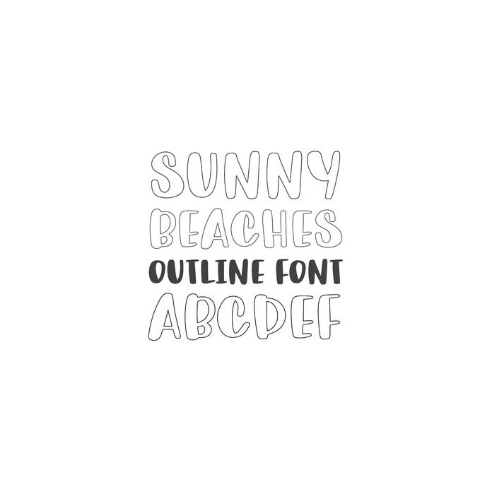 dtc sunny beaches outline font