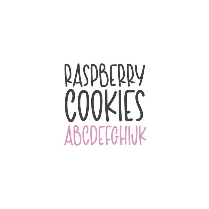 raspberry cookies handwriting font