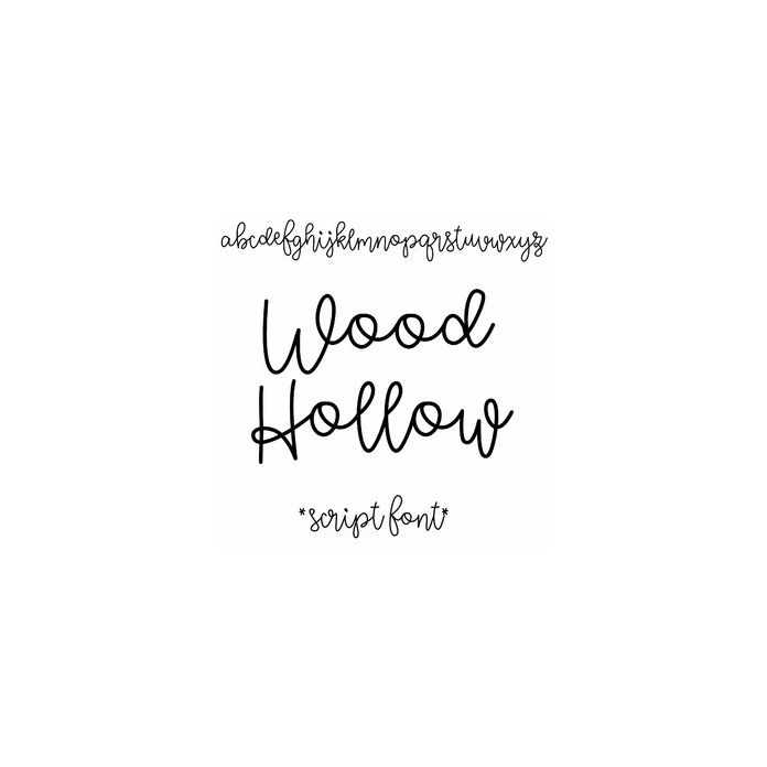 wood hollow script font