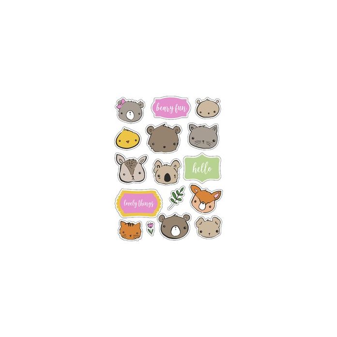 ml fuzzy animals cutie stickers
