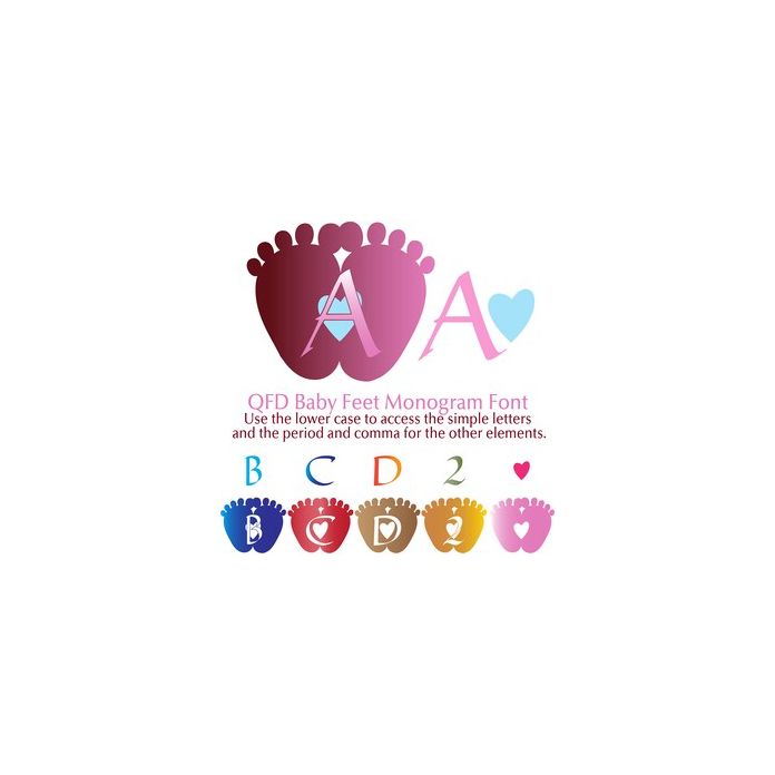 QFD Baby Feet Monogram Font