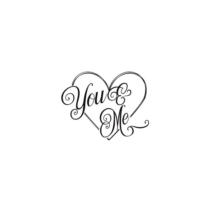 You & Me Heart Word