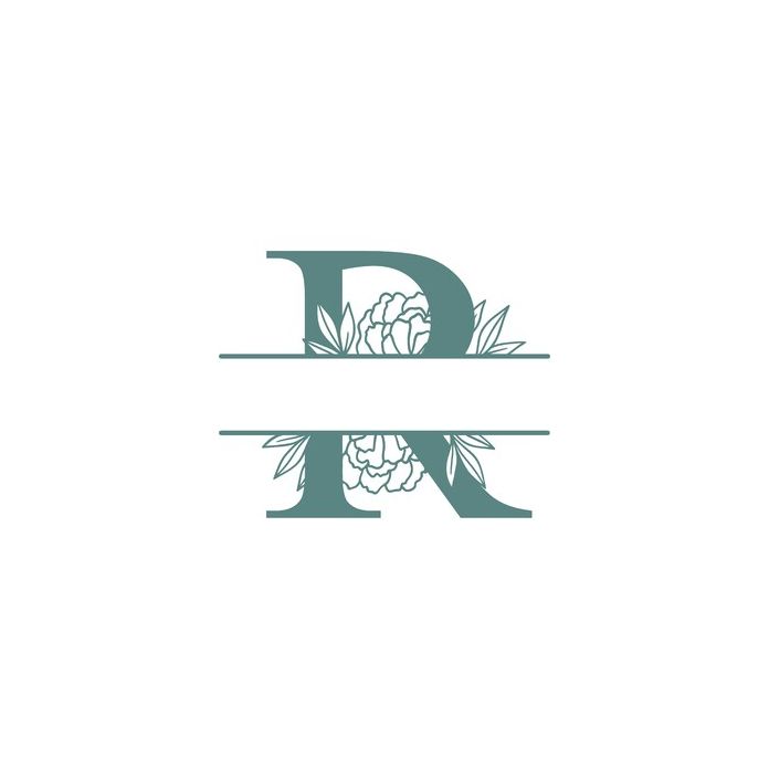 R split monogram frame