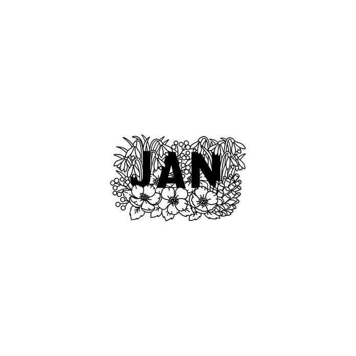 January Flower Calendar Coloring Page