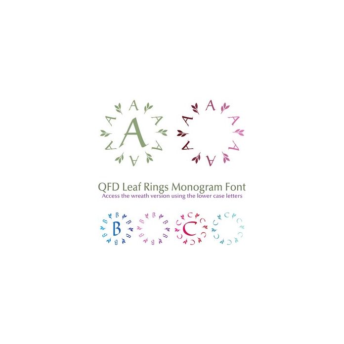 QFD Leaf Rings Monogram Font