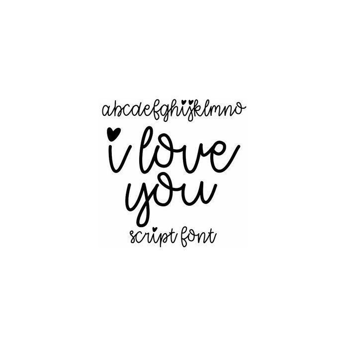 i love you script font