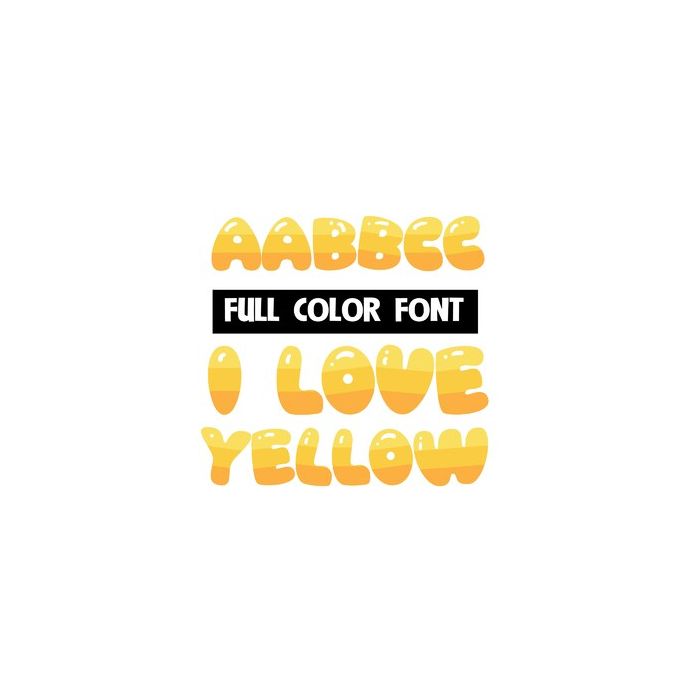 I Love Yellow Color Font