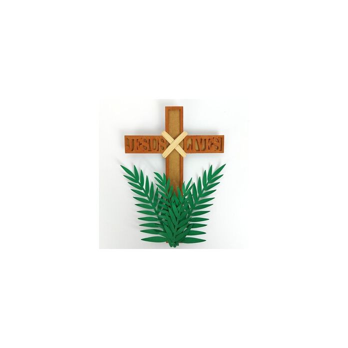 Jesus Lives Cross with Palm