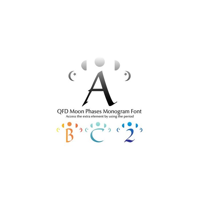 QFD Moon Phases Monogram Font