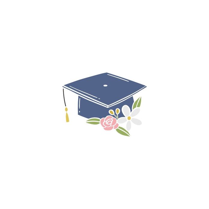 Graduation Cap with Flowers|408867