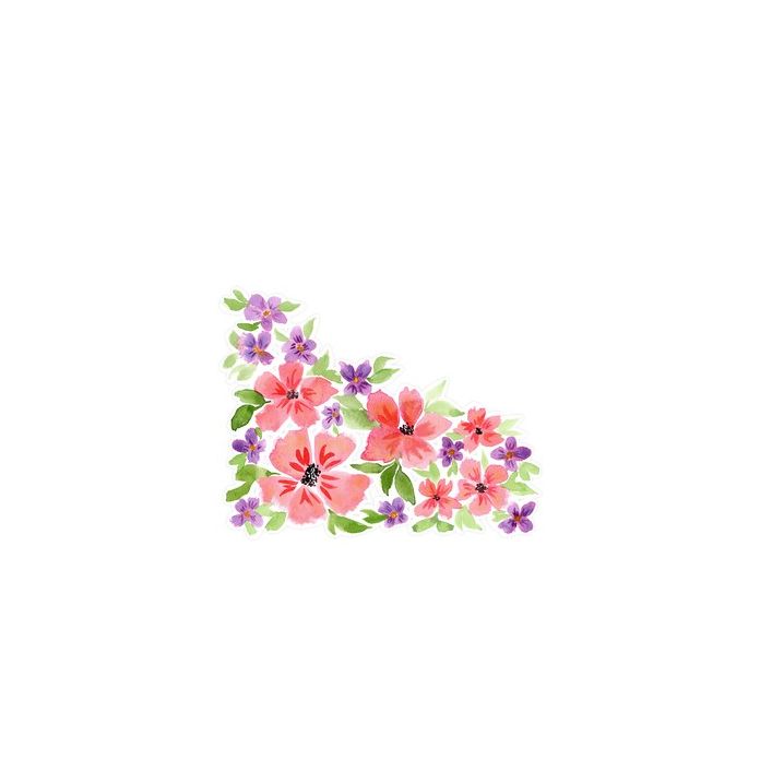 Pink Purple Watercolor Flowers Border Print and Cut