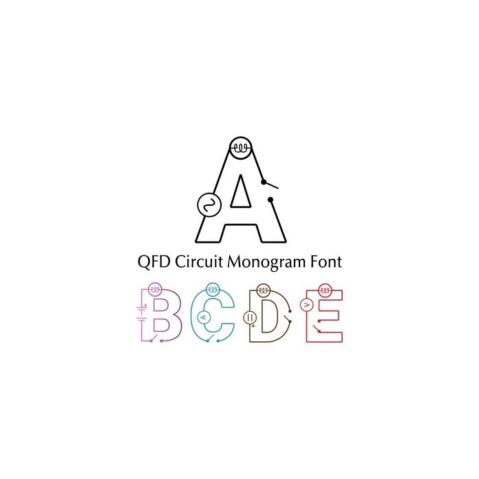 QFD Circuit Monogram Font