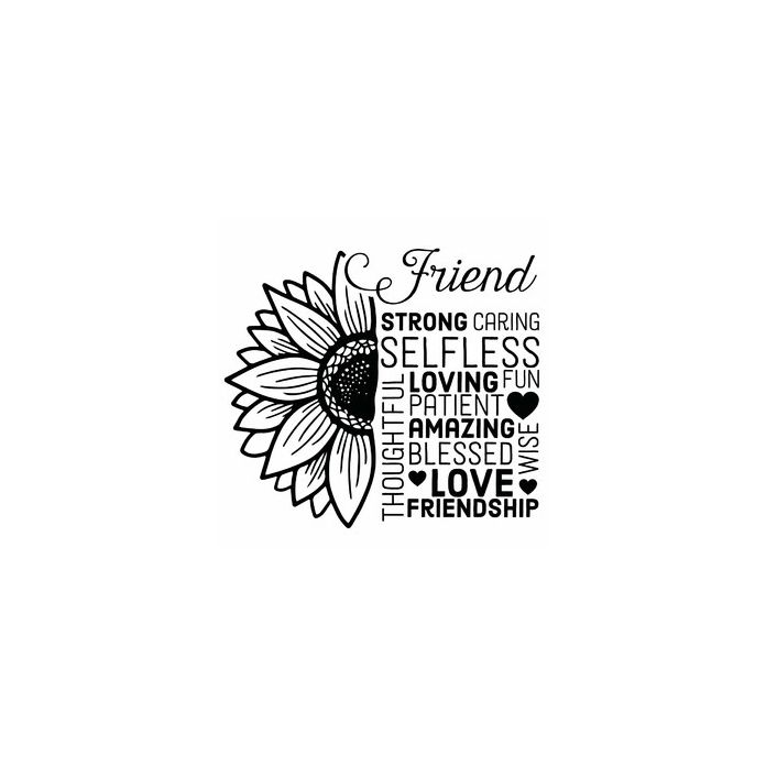 Friend Sunflower Word Art / Wall Art / Subway Art