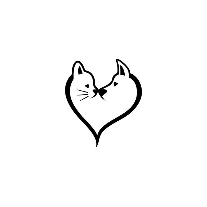 cat and dog heart