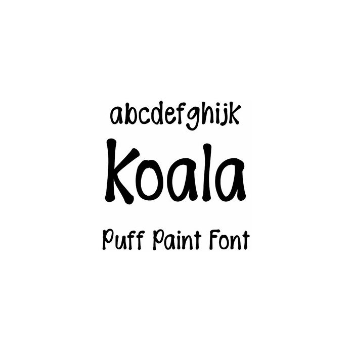 koala puff paint font