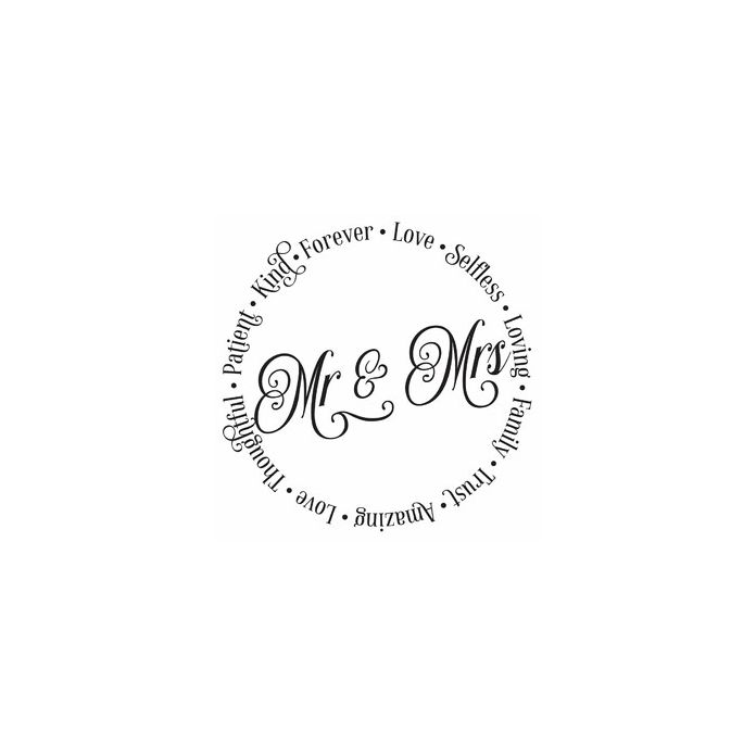 Mr & Mrs Circle Word Art