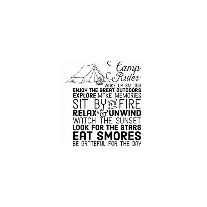 Camp Rules Word Art Wall Art Decor