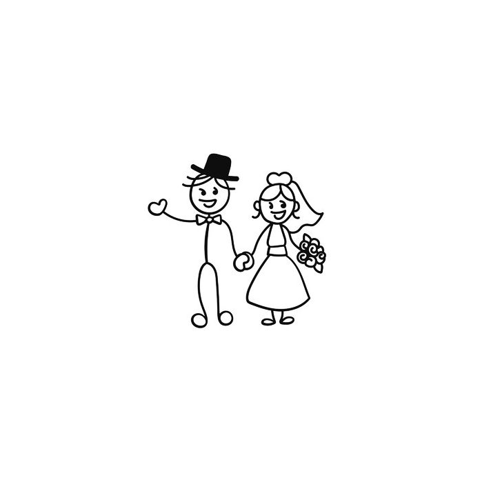 Bride and Groom Stick Figure