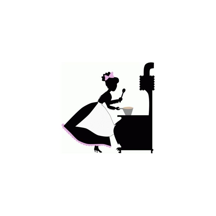 vintage lady cooking silhouette