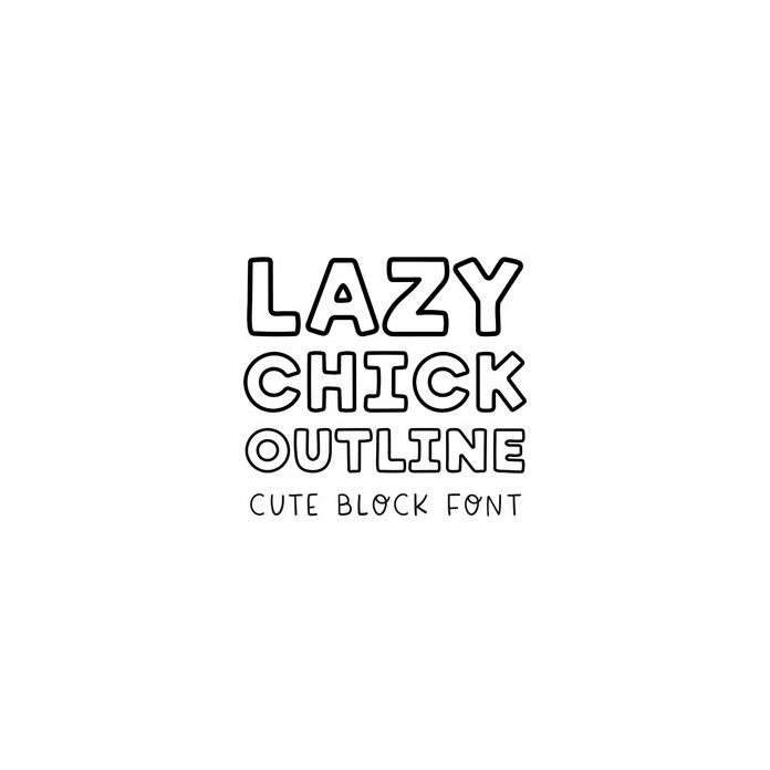 BFC Lazy Chick Retro Outline Font