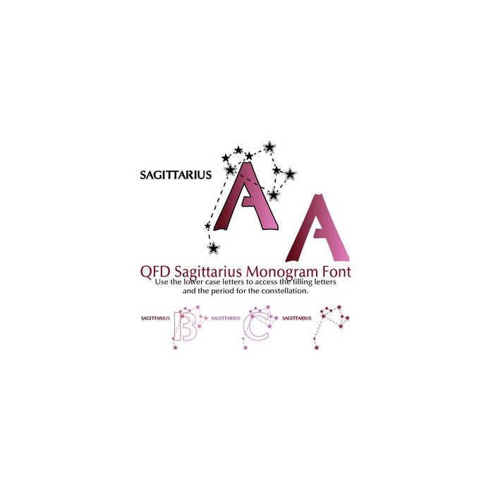 QFD Sagittarius Zodiac Monogram Font