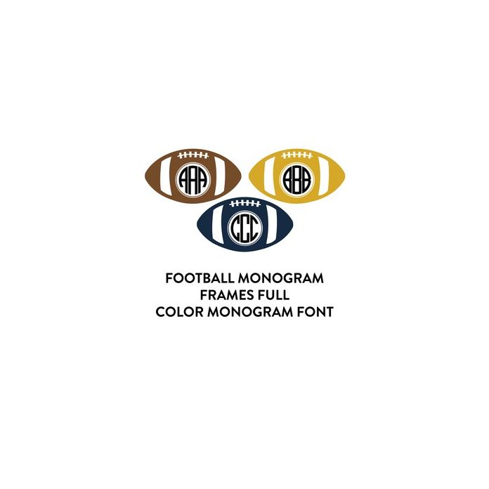 football monogram frames full color font