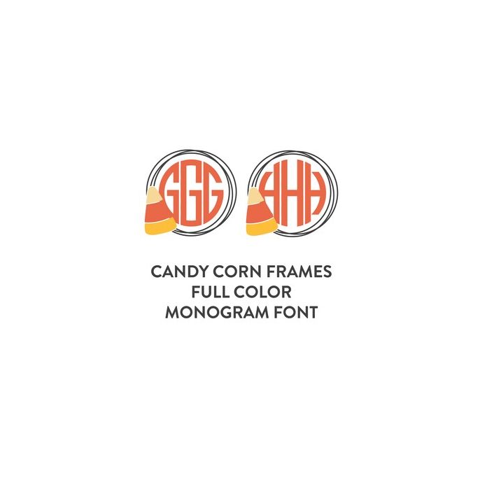 candy corn frames full color monogram font