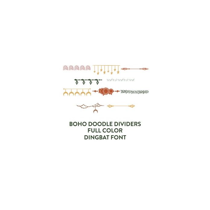 boho doodle dividers full color dingbat font