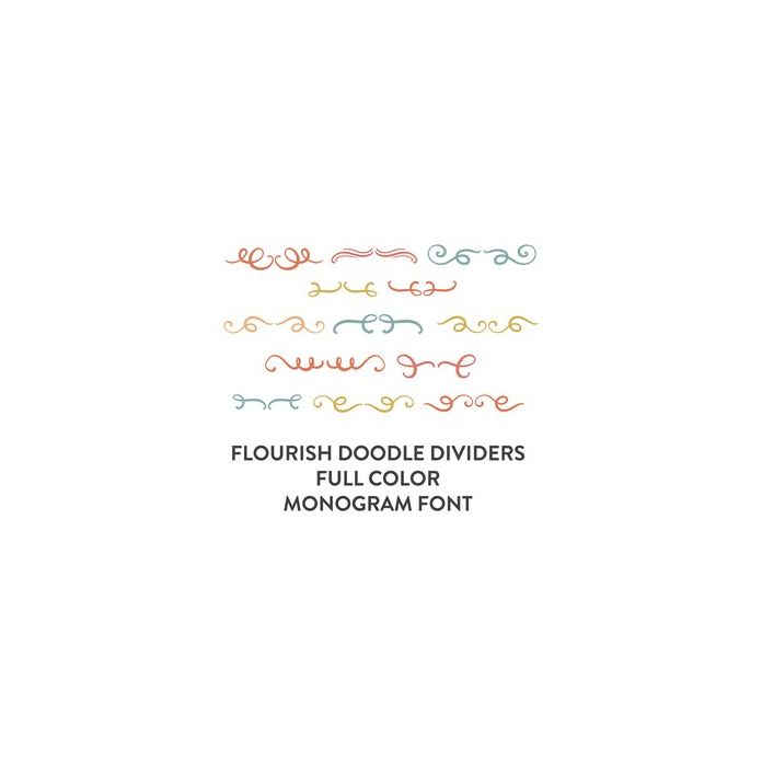 flourish doodle dividers full color dingbat font
